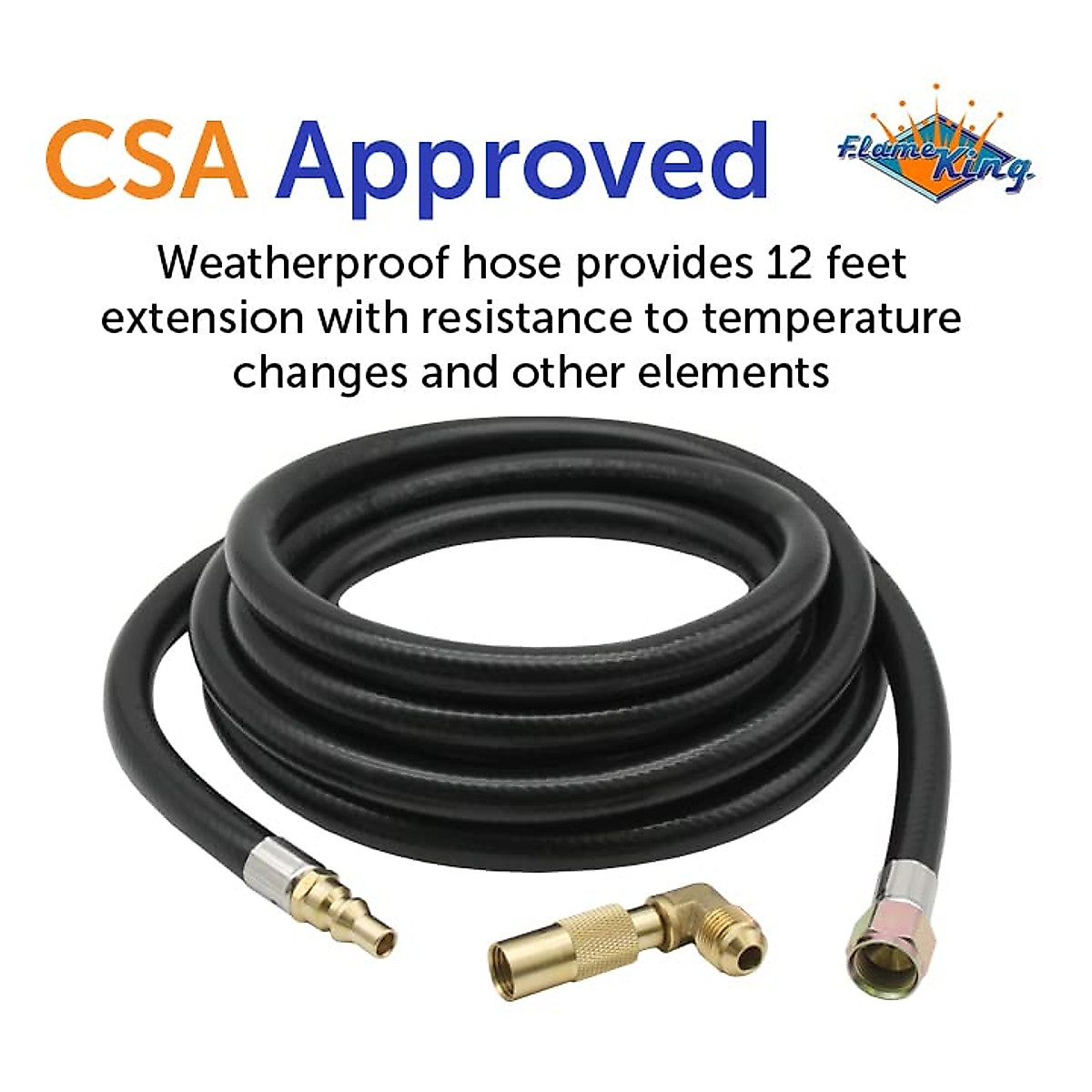 Flame King Propane 12ft RV Quick Connect Hose Adapter for 17" or 22" BlackStone or Flame King Griddle