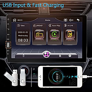 Single Din Apple Carplay Car Stereo with Android Auto, podofo 9" HD Touchscreen Bluetooth Car Radio Supports FM/AM Radio Mirror Link SWC,Car Audio Receivers with Backup Camera/External Mic/USB