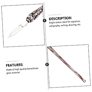MAGICLULU Glass Signature Pen 2pcs Glass Dip Pen Japan Gifts Quill Pen Set Colored Ink Pens Calligraphy Pen Ink Dip Pen Color Ink Pen Drawing Pen Office Stationery Dip in Water Black Brush