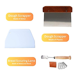 H3EXPERTS 12 Pieces Banneton Bread Proofing Basket Set of 2-10" Round & 9.6" Oval Baskets - Sourdough Bread Baking Supplies - Bread Making Tools and Supplies - Sourdough Starter Kit - Bread Proofer