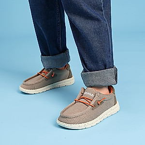 Bruno Marc Boys Slip-On Casual Comfortable Lightweight Loafer Shoes, Khaki - 12 Little Kid (SBLS2213K)