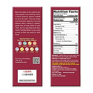 Hot-Kid Baby Mum-Mum Rice Rusks, Apple & Pumpkin, 24 Pieces (Pack of 6) Gluten Free, Allergen Free, Non-GMO, Rice Teether Cookie for Teething Infants