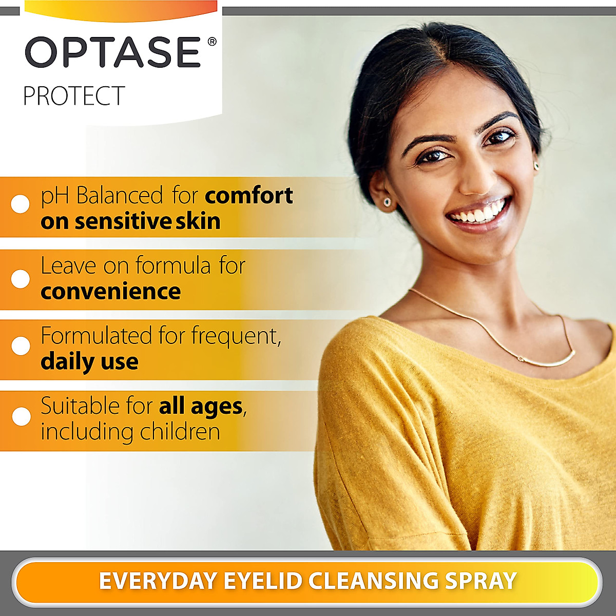 Optase Protect Eyelid Cleansing Spray - Hypochlorous Acid Spray for Daily Protection - Soothing for Dry Eye, Blepharitis, and Stye Treatment - Hypochlorous Acid Eyelid Cleanser - 100 ml