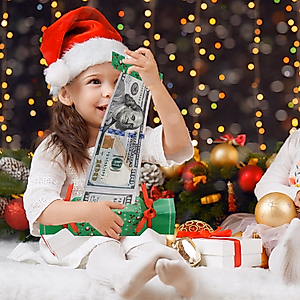 JOYJOM Christmas Money Box for Cash Gift Pull, 4PCS Candy Funny Money Gift Boxes for Cash Pull Pouch, Surprise Merry Christmas Box Holder with 40Pcs Transparent Bags