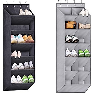 SLEEPING LAMB Shoe Rack for Door with Large Deep Pocket and Hanging Shoe Organizer for Closet Over The Door Shoe Rack