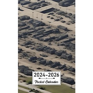 Pocket Calendar 2024-2026: Two-Year Monthly Planner for Purse , 36 Months from January 2024 to December 2026 | Fortified US Army base | American city | Zombie apocalypse