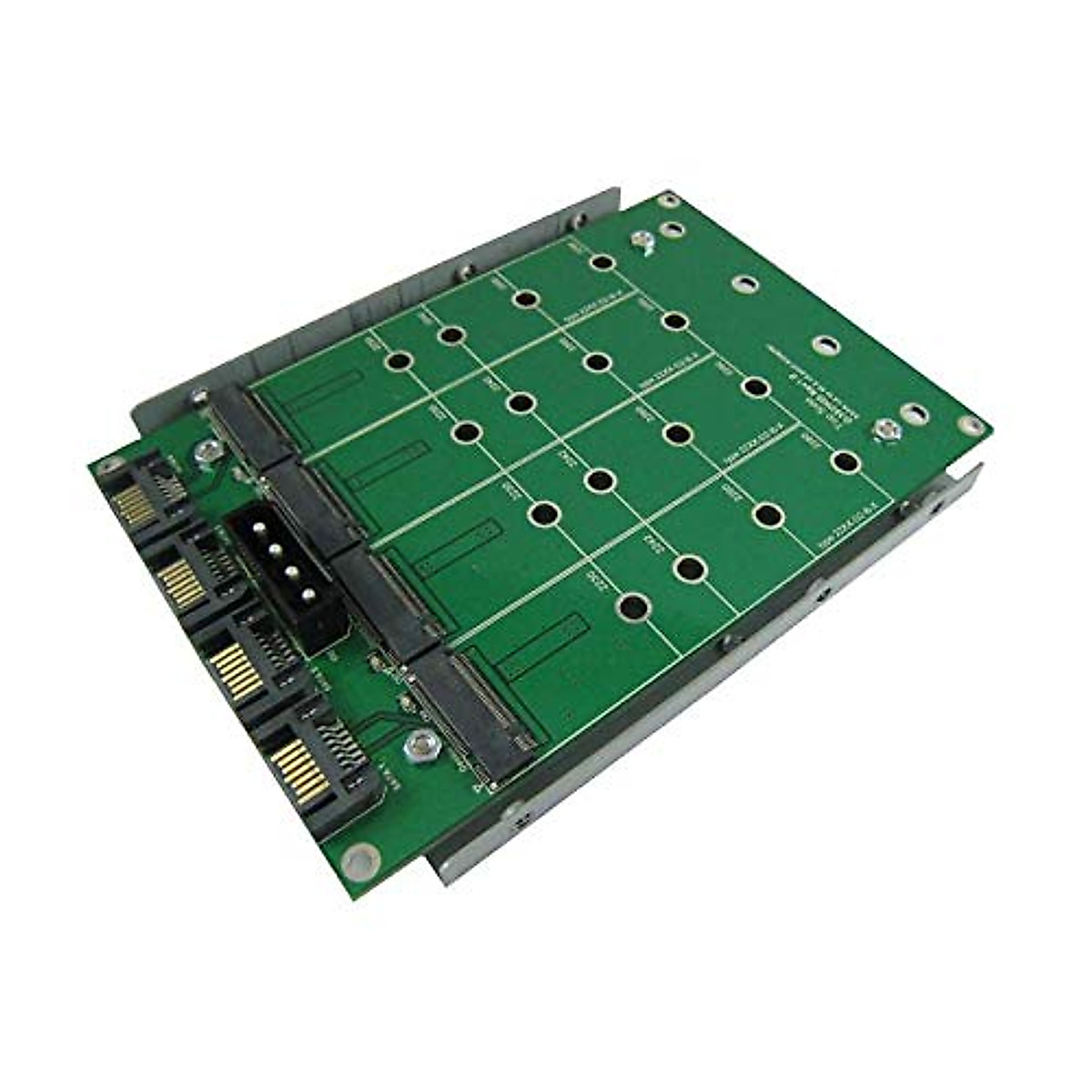 M.2 SATA SSD x 4 to SATA III x 4 Port Adapter with 3.5 Inch Metal Frame