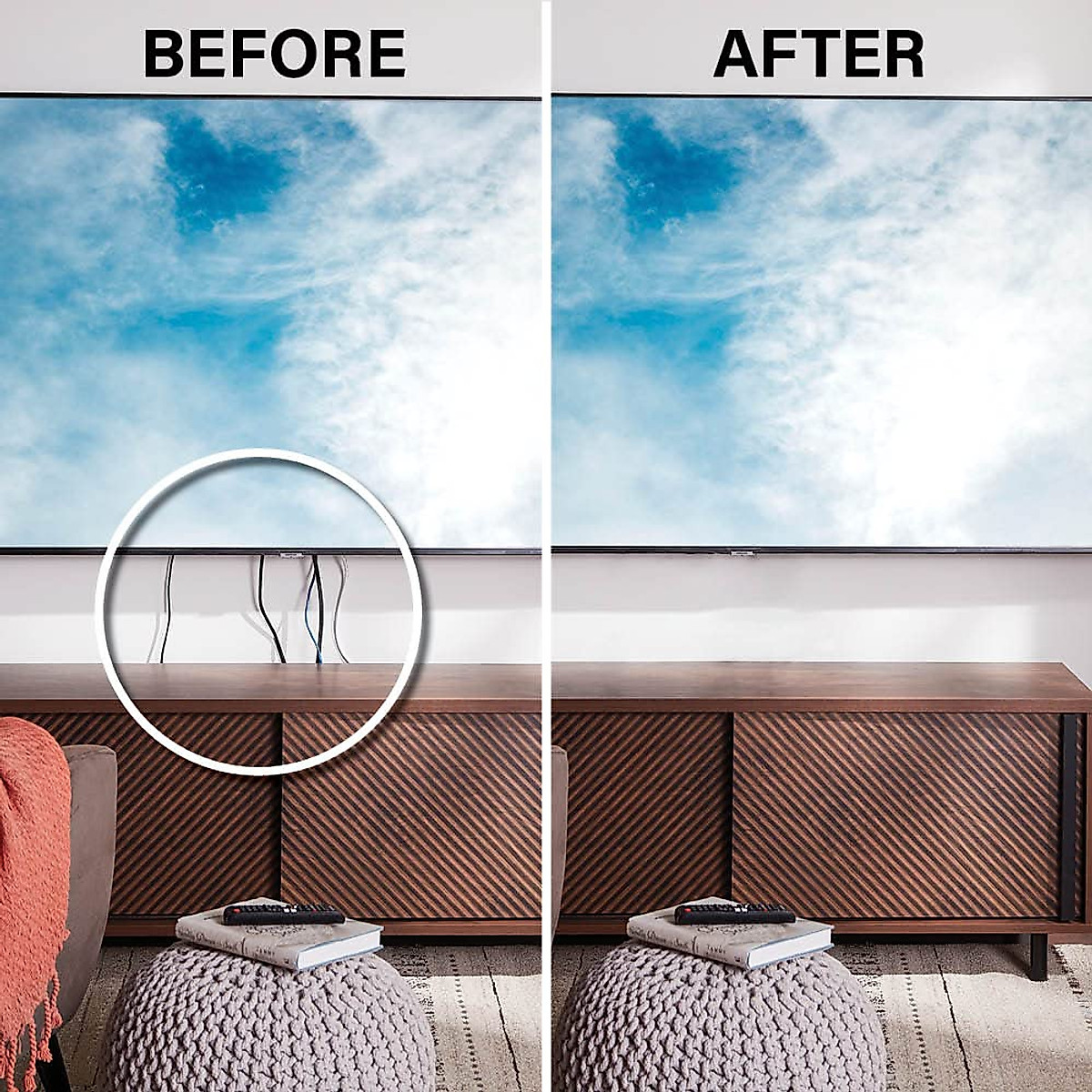 Legrand - OnQ Cable Management Hides All Cords, TV Outlet Wall Kit Works with All TV Power Plugs, In Wall TV Power Kit Supports 5.1 Speaker System, Recessed TV Outlet, White, HT22U2WHR12