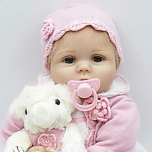 Pinky Reborn 22 Inch 55cm Realistic Reborn Baby Dolls Look Real Girl Soft Silicone Vinyl Reborn Toddler Baby Doll Realistic Real Lifelike Looking Newborn Dolls Baby Girl Toy Best Xmas Gift