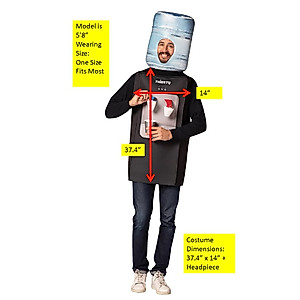 Rasta Imposta Water Cooler Costume Aqua Dispenser Office Supplies Drinking Fountain Dress Up Cosplay Party Costumes, Adult One Size
