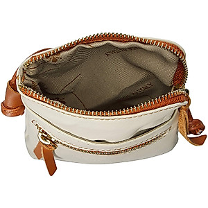 Monahay Small Italian Leather Cross Body Cell Phone and Passport Travel Pouch Bag MH9723 … (Metallic Gold)