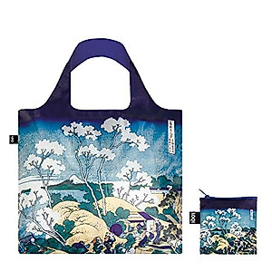 LOQI Art Lover Pocket, Hokusai Wave & Fuji Reusable Grocery Bags, One Size