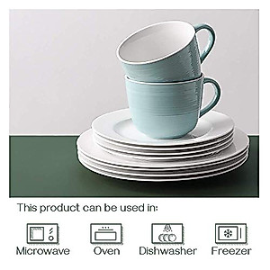 DOWAN Coffee Mug, Ceramic Soup Mugs with Handles, 17 Oz Wide Large Coffee Mugs Set of 2, Mug for Latte, Cappuccino, Tea, Green Coffee Mugs Dishwasher & Microwave Safe