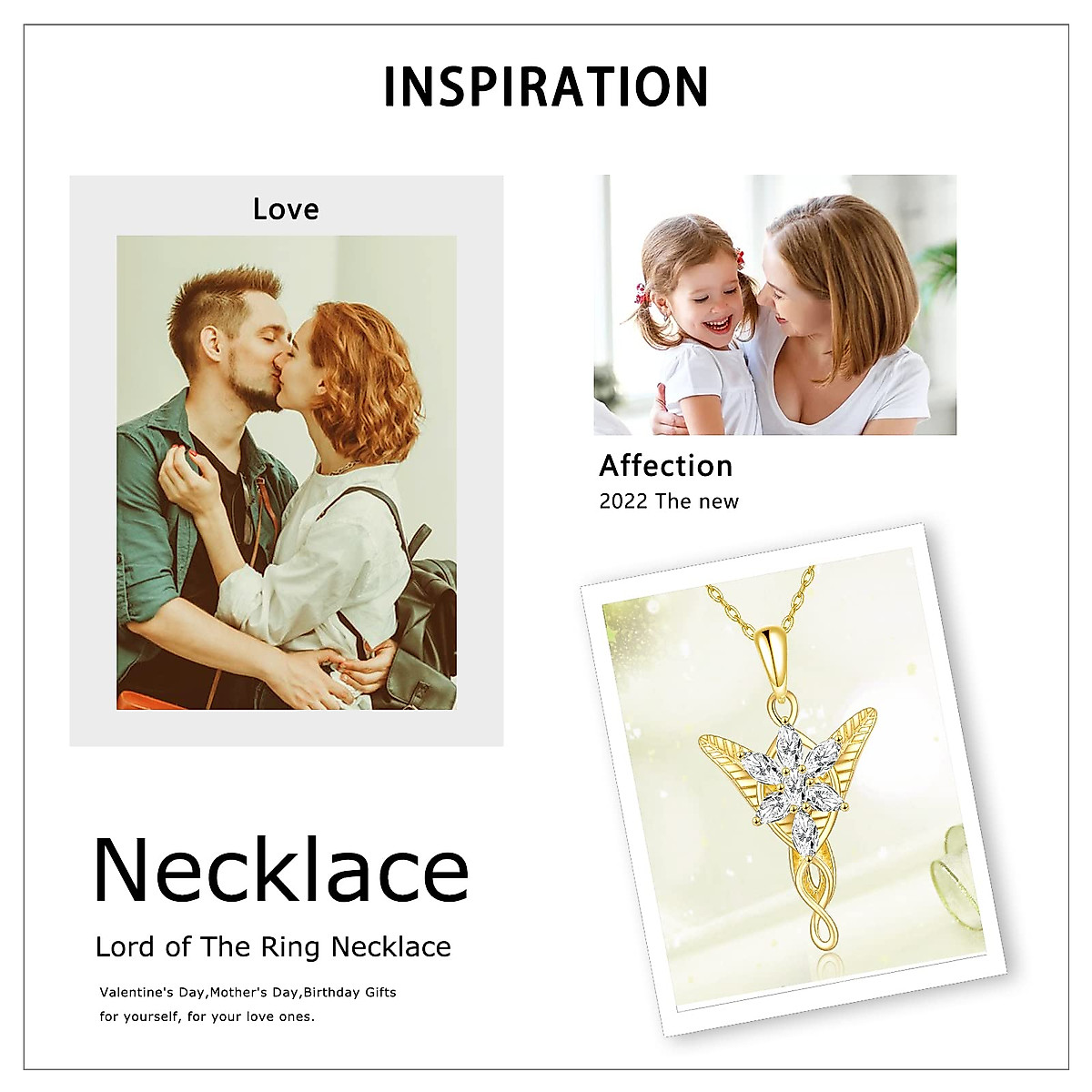 KECHO 14K Gold Arwen Evenstar Necklace Mothers Birthday Valentines Day Gifts for Women