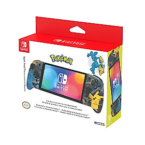 HORI Nintendo Switch Split Pad Pro (Pikachu & Lucario) - Ergonomic Controller for Handheld Mode - Officially Licensed by Nintendo & Pokémon