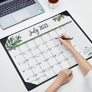 Large Desk Calendar 2023-2024 with Office Desktop Mat, Cabbrix Desk Pad Calendar 22 x 17 Inch Runs From Now to Dec 2024, Desk Blotter Academic Calendar 2023-2024 for Home School and Office