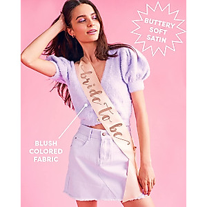 xo, Fetti Rose Gold Bachelorette Party Sash - Bride To Be | Bachelorette Party Decorations - Sash for Bride | Bridal Shower Gift | Engagement Party Decoration | Bach Favor