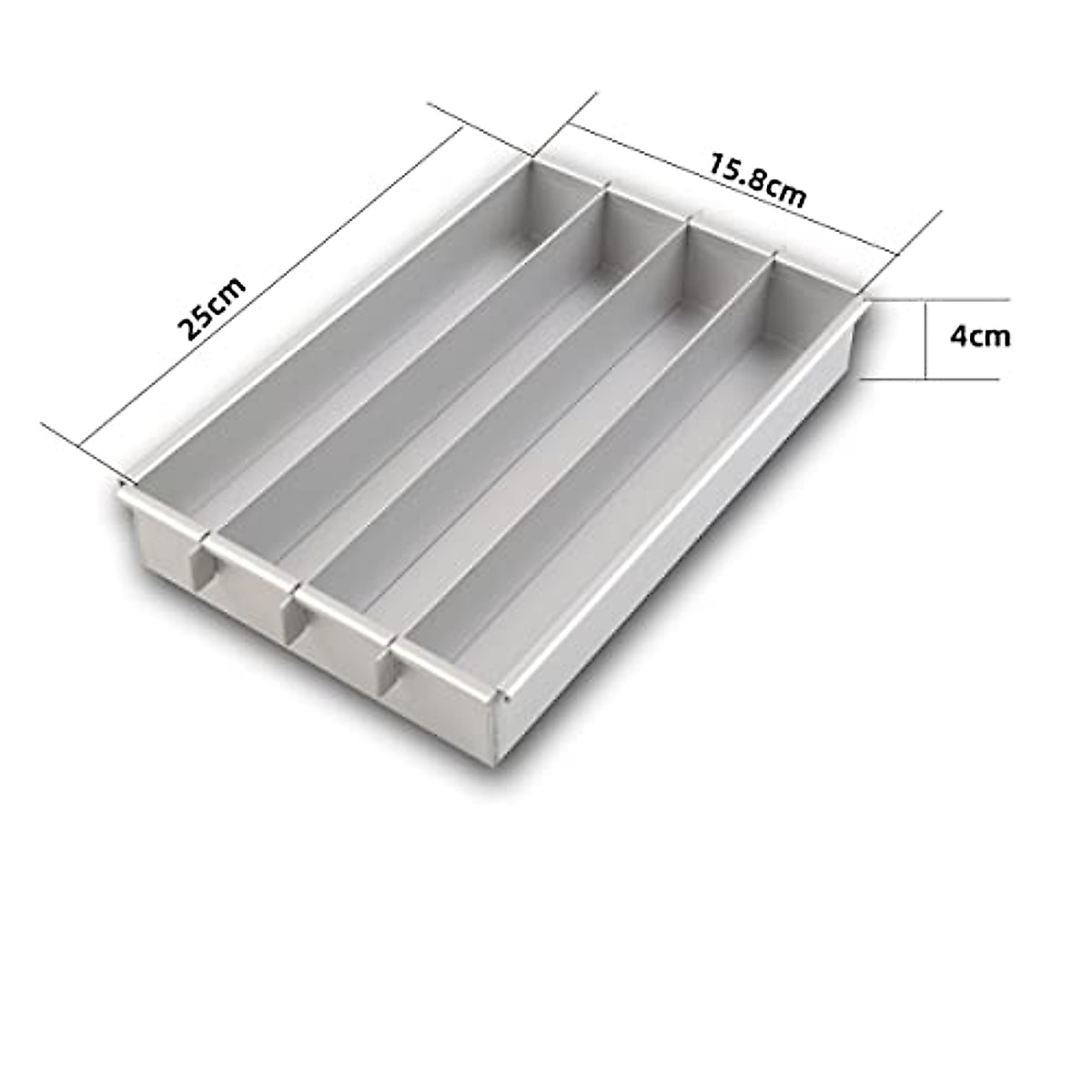 9.8x6.2x1.6in Detachable Rectangular Tin Cake Pan with Cake Cream Spatulas Set, Food-grade Battenberg Cake Mold - Adjustable Non-stick Coating Even Heat Distribution For Making Brownie Bread Cake