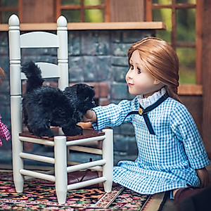 Little House on The Prairie Pets for 18 Inch Dolls Black Susan Cat and Jack The Bulldog, Compatible with American Girl, by The Queen's Treasures