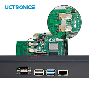 UCTRONICS for Raspberry Pi Rack with Micro HDMI Adapter Boards, 19" 1U Rack Mount Supports 1-4 Units for Raspberry Pi 4 Model B