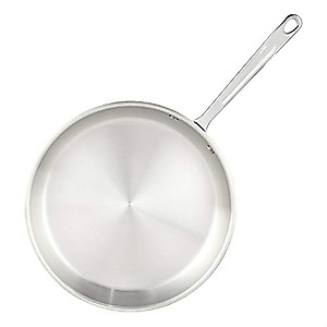 Amazon Basics Tri-Ply Stainless Steel Fry Pan, 12 Inch, Silver (Previously AmazonCommercial brand)