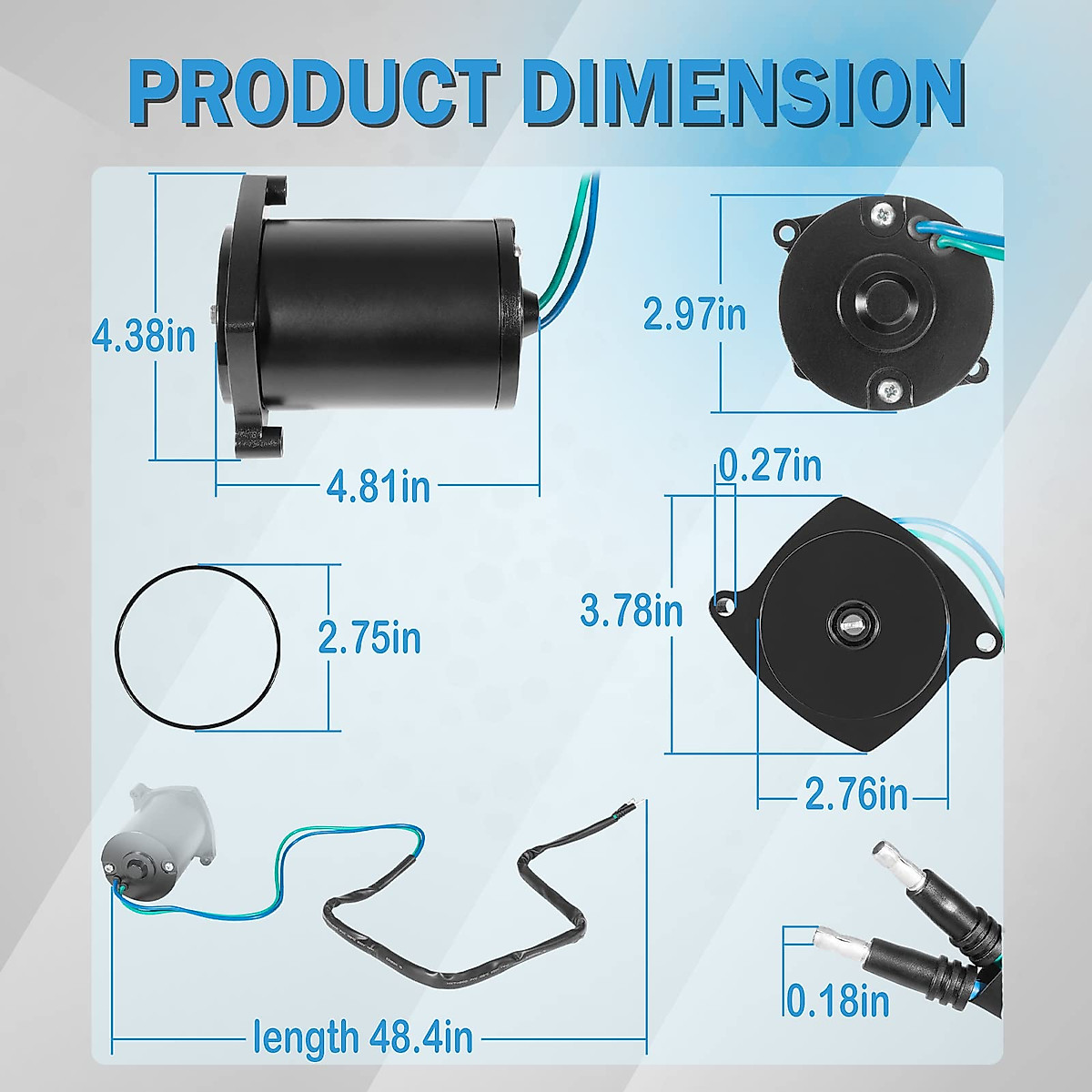 430-22011 Outboard Tilt Trim Motor 12V for Mercury Marine All Models 135-225HP Replace for 828708, 828708T, 878265A1, 878265A4, 8M0031551, 828708, 49-6250