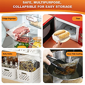 MONT4 Sous Vide Seal Bags 100 Quart 8x12 Inch - Food Vacuum Sealer Bags - BPA Free Nylon Plastic - Transparent Embossed Packaging - Microwave, Freezer, and Cook Safe - Ideal for Food Mean Storage