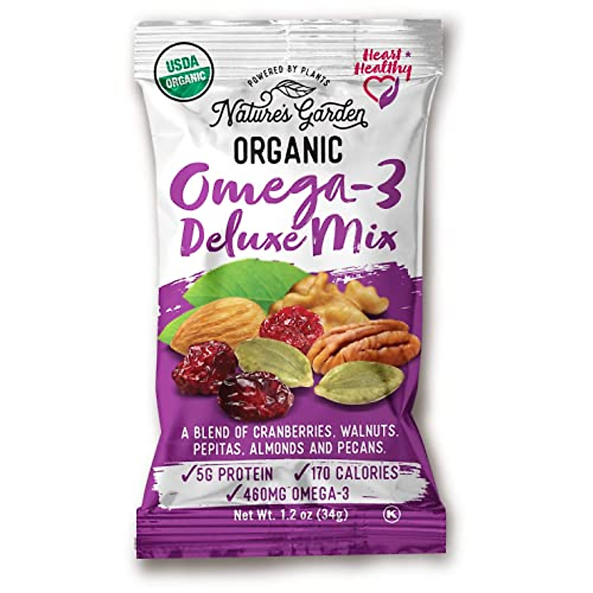 Nature's Garden Organic Trail Mix Snack Packs, Multi Pack 1.2 oz - Pack of 24 (Total 28.8 oz)