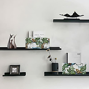 Leopards in Tropics Storage Basket Felt Storage Bin Collapsible Closet Baskets Decorative Baskets Organizer for Pet Supplies Magazine