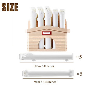 OULIGET Magnetic Refrigerator Sealing Clip,Chip Clips with Magnet Storage Box,Puppy Bone Shaped Food Packages Clips,Kitchen Food Freshness Bag Clip,White,10 Pieces