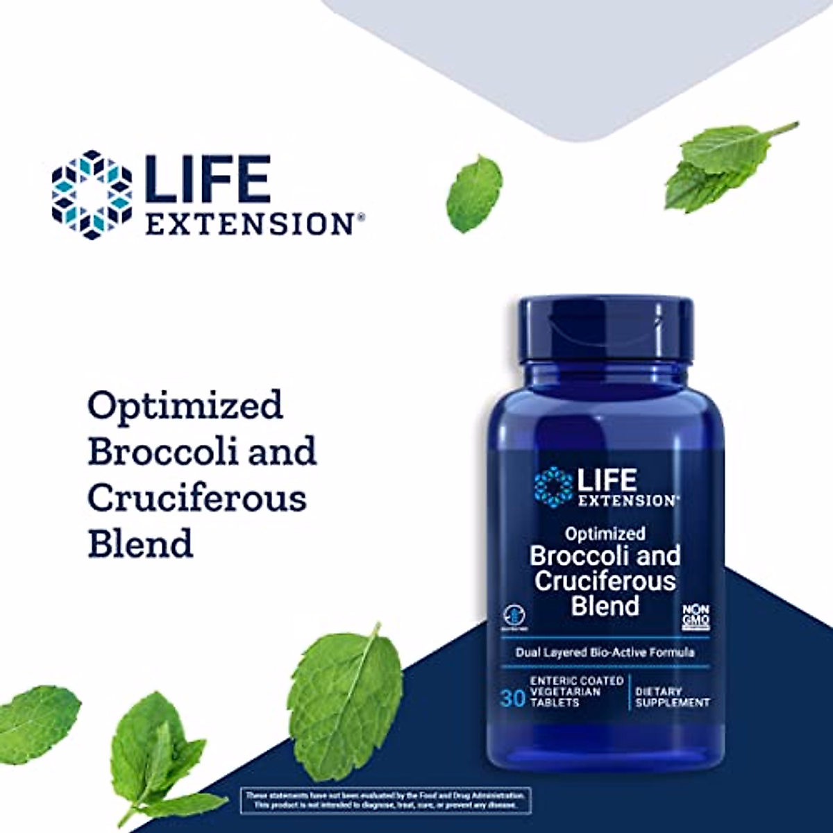 Life Extension Optimized Broccoli & Cruciferous Blend – Broccoli Seed, Rosemary, Cabbage Extract Green Vegetable Food Supplement - Gluten-Free, Non-GMO, Vegetarian – 30 Tablets