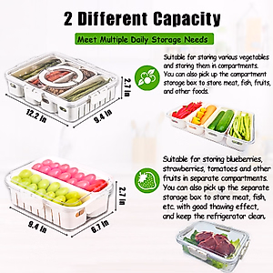 WONSURE Fridge Organizer,Stackable Food Storage Container With Vented Lids And Removable Drain Tray for Refrigerator Organizer and Storage Clear for Food, Drinks, Vegetable