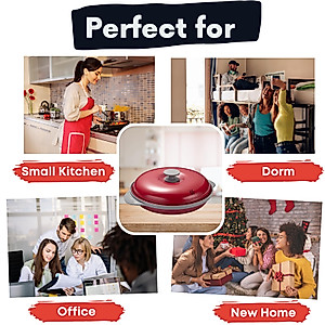 MACONEE Microwave Grill Pan | Microwave Griller, Griddle & Crisper Pan with Lid for Grilling, Browning, and Crisping Foods Microwave Cookware for Grill Meat, Sandwich & Vegetable inside a Microwave