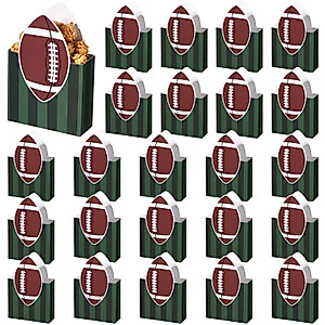 24 Pcs Sport Ball Party Treat Boxes Basketball Baseball Football Theme Party Gift Bags Candy Snack Bags Cardboard Boxes for Sports Themed Party Decoration Supplies (Football)
