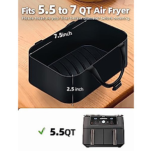 Mastery Mart 8-10QT Reusable Ninja Air Fryer Silicone Liners, 2 Pcs Ninja Air Fryer Silicone Pot/Basket, Durable/Easy to Clean Silicone Baking Tray for Air Fryer, Microwave, Oven, Steamer