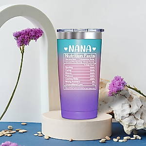 SpenMeta Nana Mothers Day Gift - Nana Gifts from Grandkids - Nana Christmas, Birthday Presents - Nana Nutrition Facts, 20oz Nana Tumbler Cup