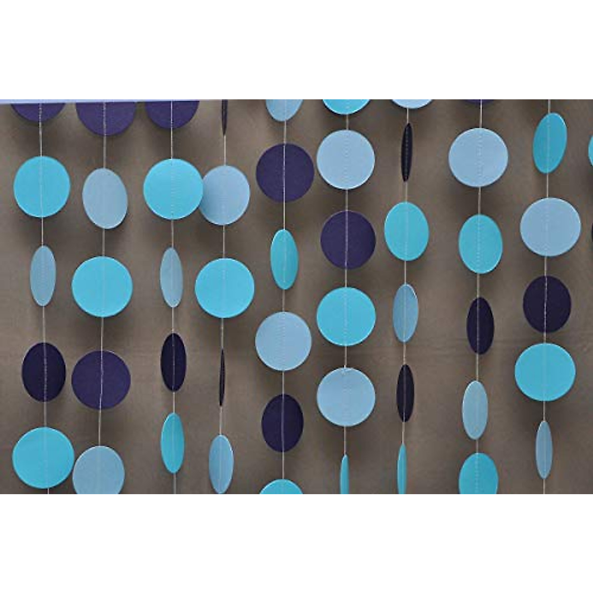 Paper Garland, party decor, Circles paper garland BLUE, light, medium and marine, Birthday party, children's room, nursery, photo props
