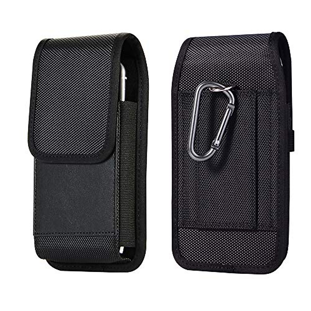 Nylon Cell Phone Holster Belt Case Pouch Holder Magnetic Cover for Samsung Galaxy A53 A52 5G A11 A33 S23 Plus S21 S20 FE S22+ S10 Plus, iPhone 14 Plus 14 Pro Max 13 Pro Max, Pixel 7 6 OnePlus Nord N20
