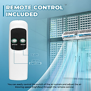 Crispaire 36'' Air Curtain Magnetic Door Switch Included 2 Speeds 2559FPM/1527CFM Uncooled & Unheated Super Power Commercial Indoor Easy-Install Industrial 110V (36''-Door Switch)