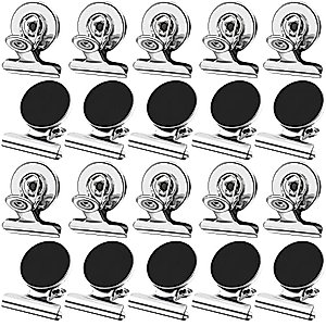 20 Pack Magnetic Clips for Refrigerator, Strong Fridge Magnet Clips,Magnetic Clips Heavy Duty, Clip Magnets for Fridge,Whiteboard, Office,Refrigerator Magnet Clips(Silver)