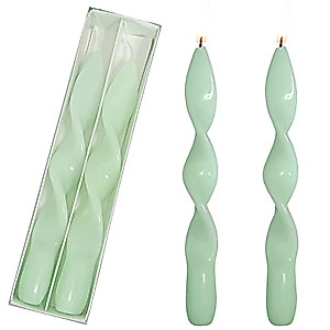 Handmade Candlesticks Spiral Taper Candles - Set of 2 Twisted Candle 7.5 Inch Dinner Candles for Home Decoration Holiday Wedding Party