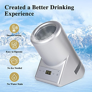 SOKO Electric Wine Chiller, Single Bottle Wine Cooler Keeps 750ml Wine Cold Up to 24 Hours, Stainless Steel, Silver