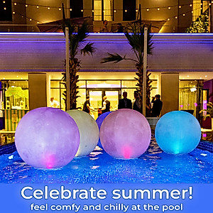 TIALLY Floating Pool Lights Solar Powered - 16" Full Moon Inflatable Led Lights for Pool, Floating Pool Light Ball for Swimming Pools, Ponds, Patio, Wedding, Pool Party Decor- 2 Pack