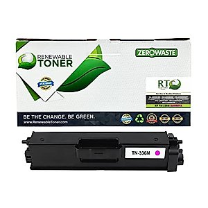 Renewable Toner TN-336M Compatible Replacement for Brother TN336 TN336M | for Use in HL-L8250CDN HL-L8350CDW HL-L9200CDW HL-L9200CDWT HL-L9300CDWT MFC-L8600CDW MFC-L8850CDW MFC-L9550CDW (Magenta)