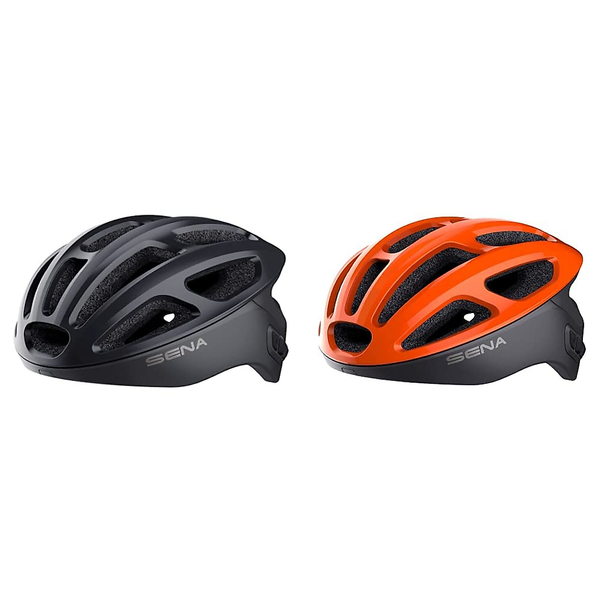 Sena R1 Smart Cycling Helmets (Matte Black and Electric Tangerine)