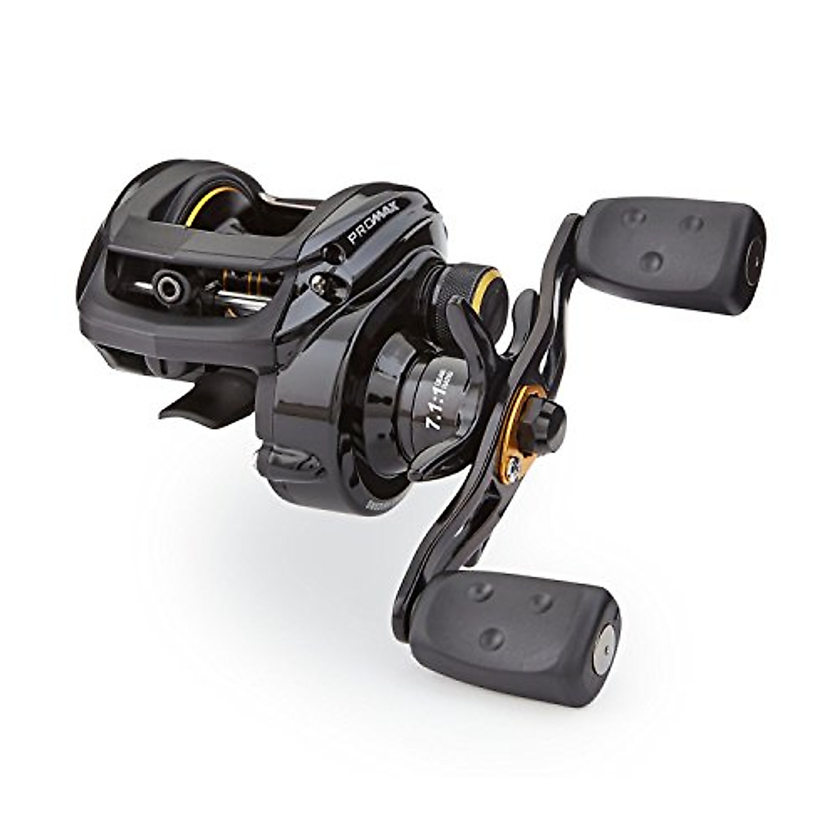 Abu Garcia PMAX3-L Pro Max Low-Profile Baitcast Fishing Reel, Left Hand,Gold,Black