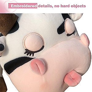 Whlo4U Cow Plush Pillow - 23.6 Inch Cow Stuffed Animal - Birthday Christmas Valentine’s Day Gift for Kids Adults Boys Girls