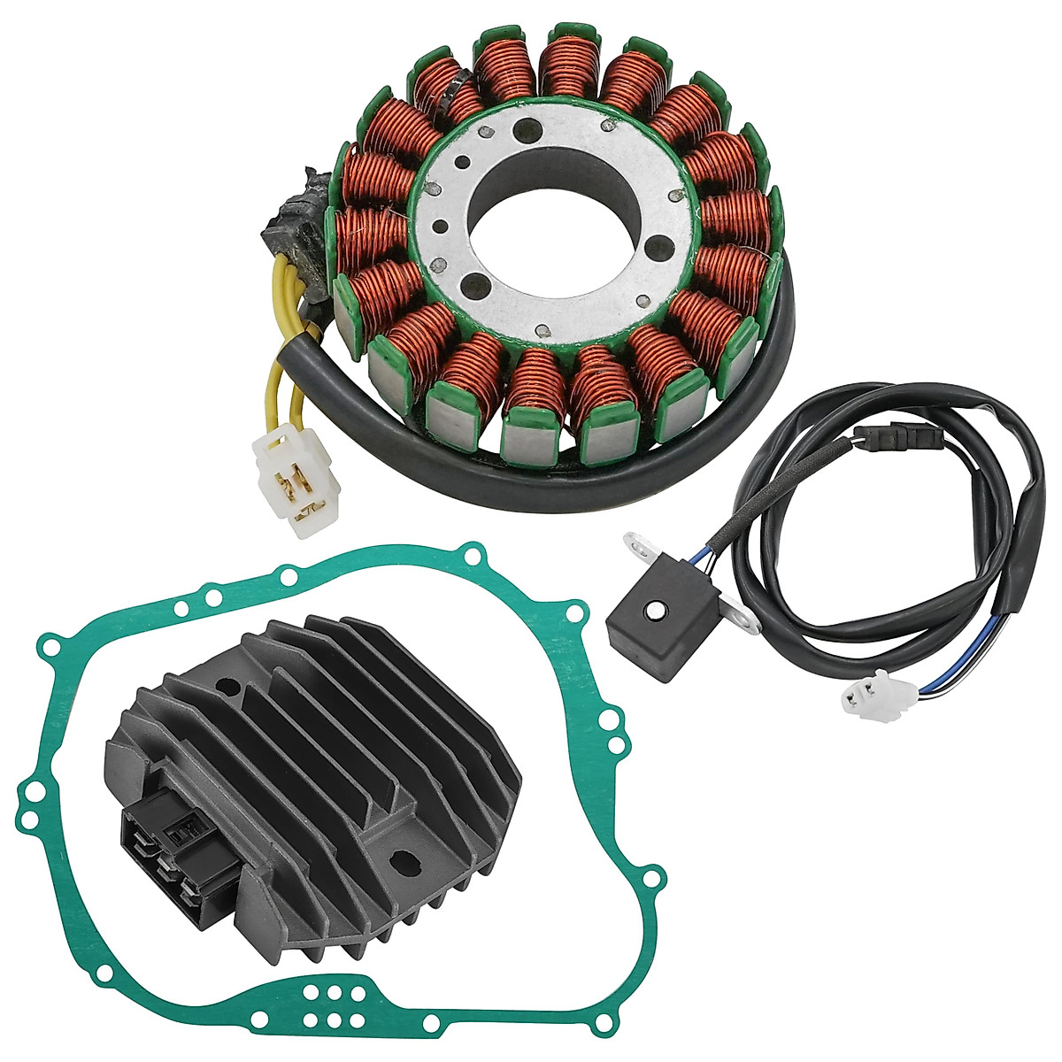 Caltric Stator & Gasket & Regulator Compatible with Kawasaki Lakota 300 Kef300 Kef-300 1995-2000
