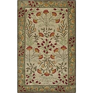 Restoration and Renovation Handmade Floral Adeline Beige/Blue Tulips Traditional Crafted Wool Area Rug for Living Room Bedroom and Kitchen (10X8 FT, Multi)