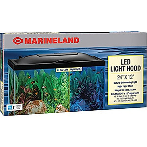 Marineland LED Light Hood for Aquariums, Day & Night Light 24 by 12-Inch,Blacks & Grays